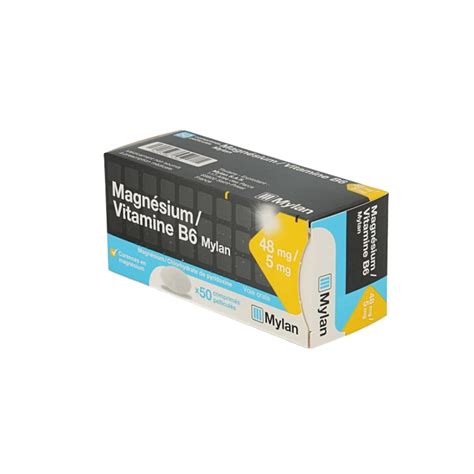 MYLAN VIATRIS Magnésium vitamine B6 boîte de 50 comprimés pelliculés Médicaments Pharmarket