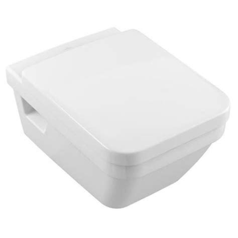 Pack WC Suspendu Sans Bride VILLEROY ET BOCH Architectura Rectangle Abattant Plaque Blanche