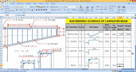 Cantilever Beam Design Excel