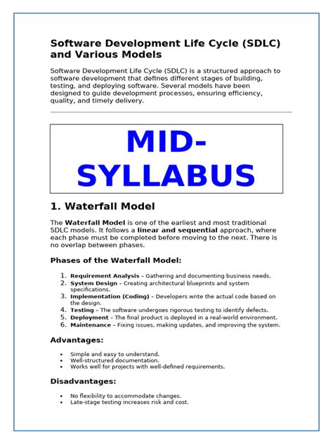 Software Development Life Cycle Pdf Software Development Process