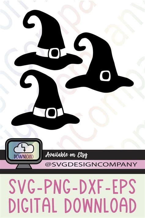 Witches Hat Svg Bundle Witch Hat Png Files Witch Hat Clipart File Halloween Clipart Svg File