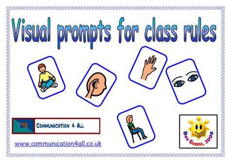 Classroom Rules Visual Prompts For Good Behavior