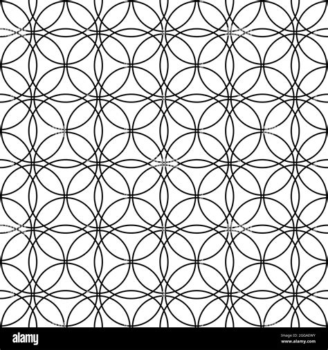 Seamless Geometric Linear Pattern Creates Intersecting Circles An