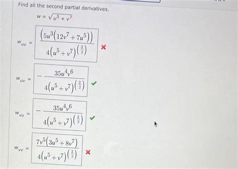 Solved Find All The Second Partial Derivatives