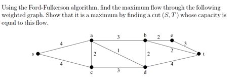 Solved Using The Ford Fulkerson Algorithm Find The Maximum