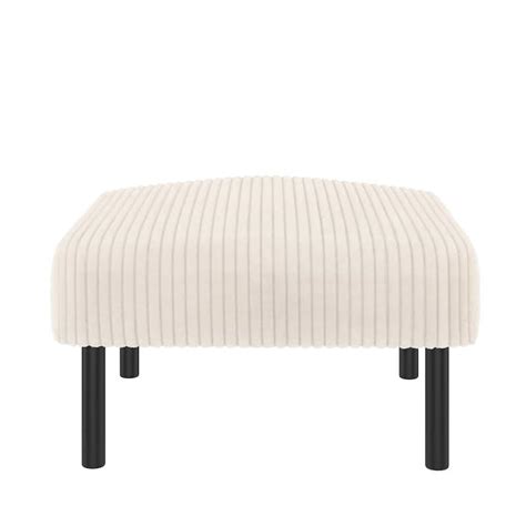 Homefun Corduroy Upholstered Mid Century Modern Square Wood Frame
