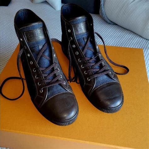 Louis Vuitton Shoes Brownblue Damier Ebene Louis Vutton Intials
