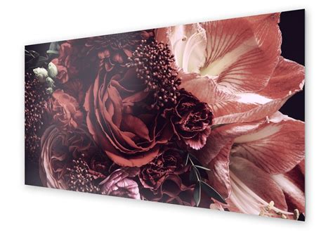 Panel Kuchenny HOMEPRINT Burgundowe Kwiaty 140x70 Cm HOMEPRINT