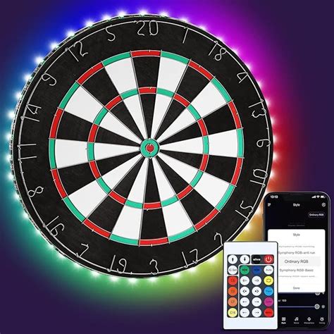 LFSMVT LED Dartboard Dual Sided Dart Game Light Up Dart Board With APP Remote Control Music