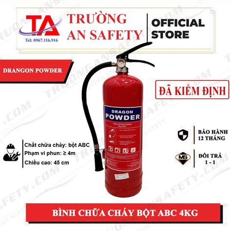 Bình Chữa Cháy Bột Abc 4kg Mfzl4 Dragon Powder Hàng Việt Nam Đã