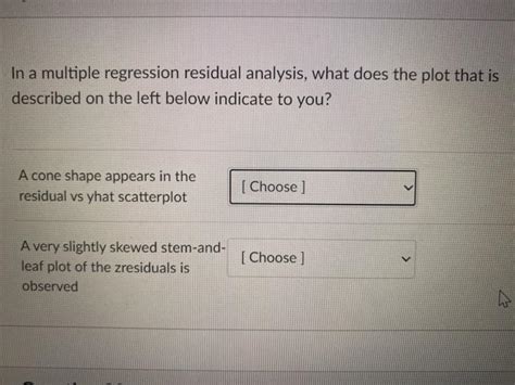 Solved In A Multiple Regression Residual Analysis What Does