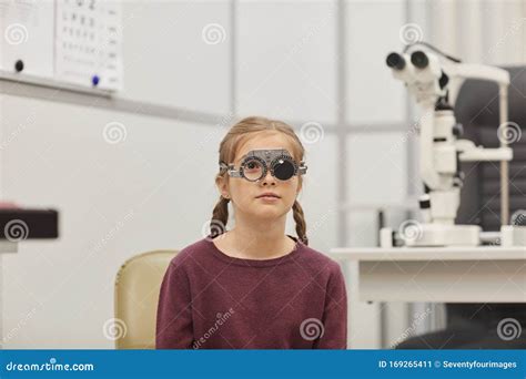 Cute Girl At Eye Test Stock Image Image Of Consulting 169265411