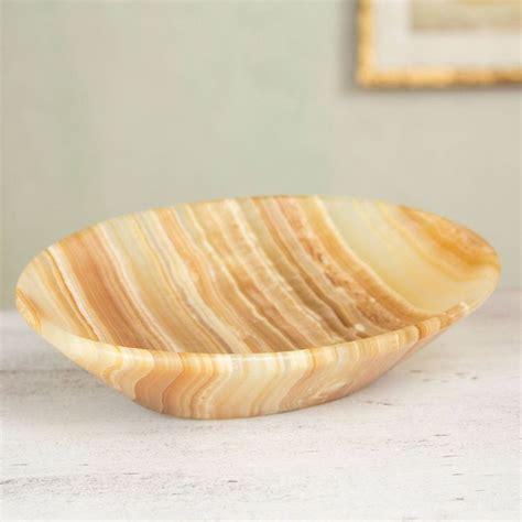 Striped Onyx Soap Dish Hand Crafted In Mexico