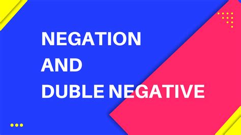 Negation And Double Negative Joco Learn