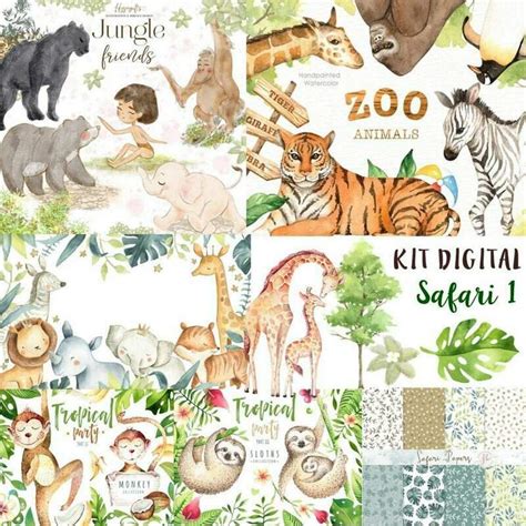 KIT DIGITAL SAFARI AQUARELA 1