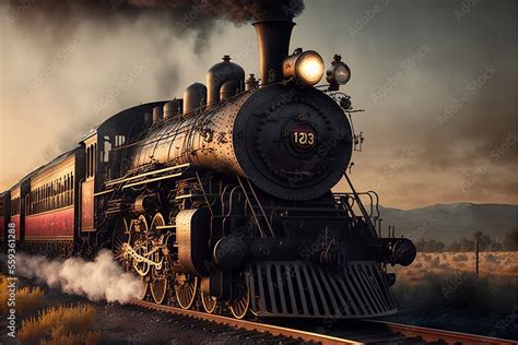 Good Old Steam Train Locomotive Stock Illustration Adobe Stock