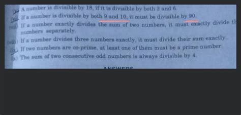 A Number Is Divisible By 18 If It Is Divisible By Both A And 6 If A N