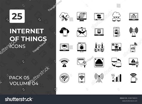 Internet Things Icons Collection Set Contains Stock Vector Royalty