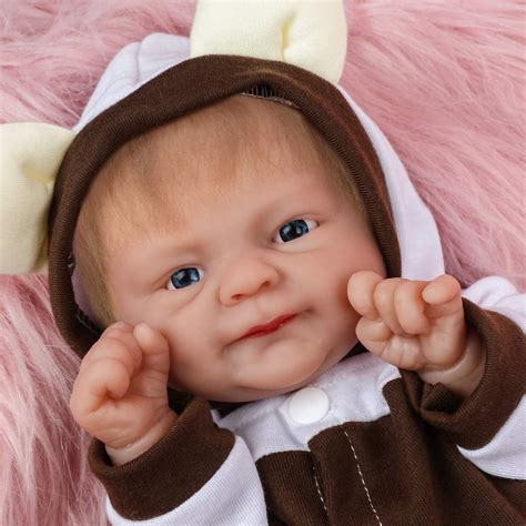 Vollence 14 Inch Full Silicone Baby Dolls With Hair Not Vinyl Dolls