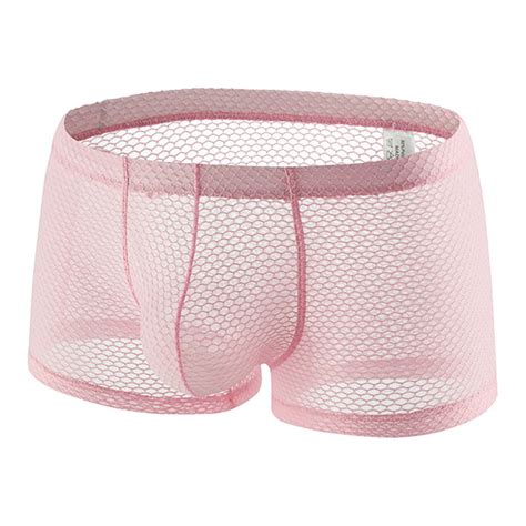 Xmmswdla Mens Underwear See Through Boxer Briefs Pouch Breathable Mesh