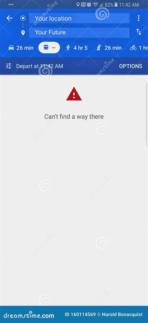 Gps Screen Showing Error Message Cant Find A Way There From Your