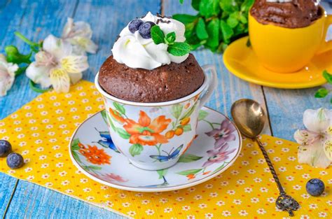 Кекс в чашке за 5 минут в микроволновке рецепт фото пошагово и видео 1000 Menu