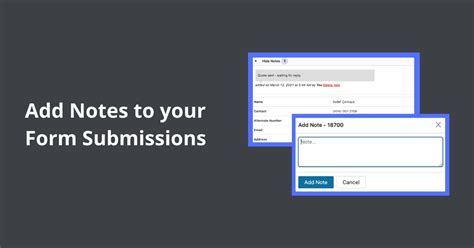 quickly add notes to the form submissions form vibes