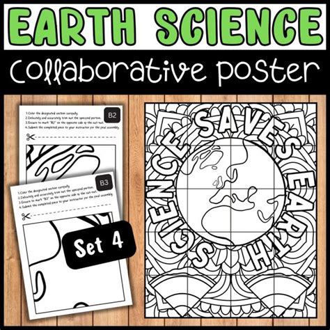 Earth Science Week Collaborative Coloring Poster 4 October Stem Day