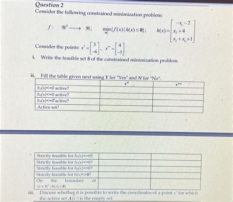 Solved Question 2 Consider The Following Constrained