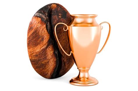 Premium Photo Coffee Bean With Gold Trophy Cup Award Best Coffee