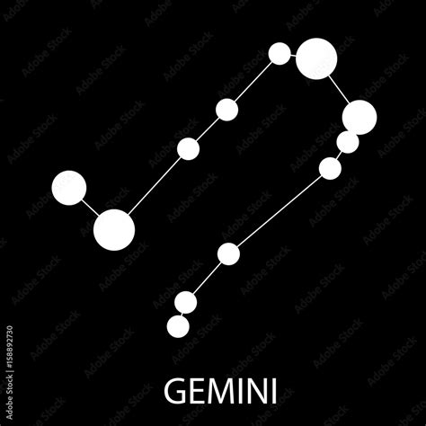 Raster Illustration Zodiac Sign Gemini Detailed Stylish Zodiac Icon