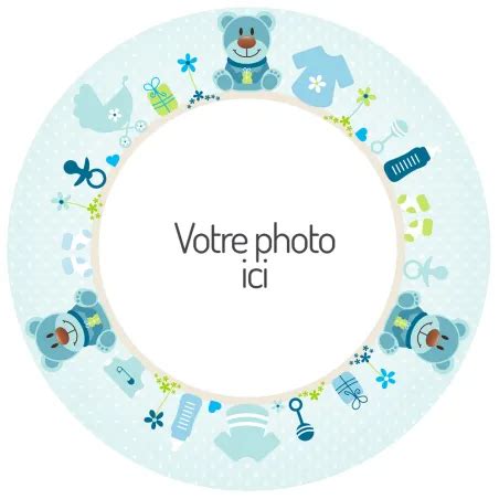 Disque sucre personnalisé pour gâteau Bébé Bleu