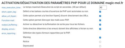 Modifier La Configuration Et La Version De PHP