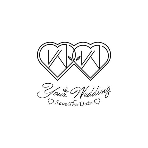 Letras De Amor De Bodas Para Parejas Con Las Iniciales W Y W Vector