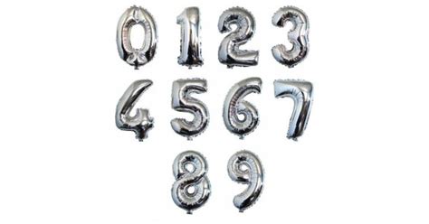 40 Inch Silver Giant Number Foil Balloons 0 9 From Category Numbers