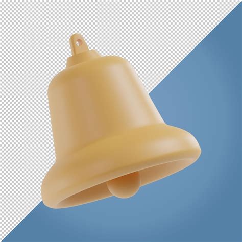Premium Psd Brass Bell 3d Render Illustration