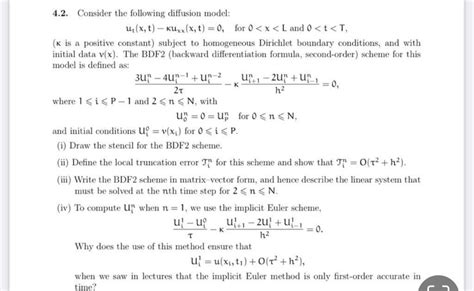 Solved Consider The Following Diffusion Model Chegg