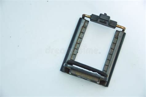 The Image Of Old Black Holder Phone Stock Image Image Of Hand Metal
