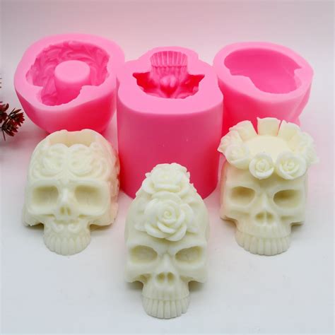 Large Skull Mold Silicone Mould Handmade Mousse Cake Halloween Candle
