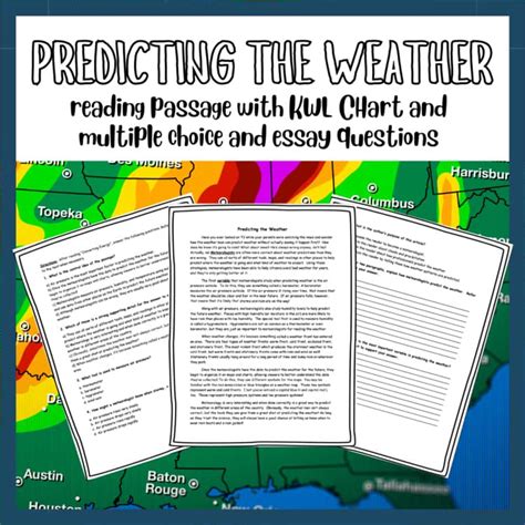 Predicting The Weather Reading Passage Worksheet Comprehension And Writing Task