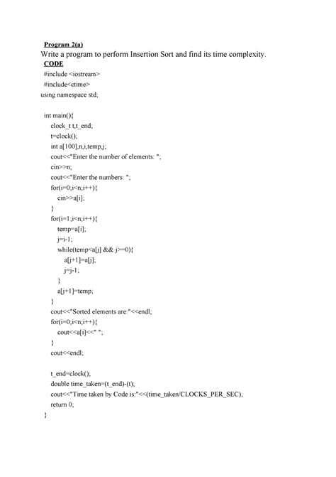 exp2ada insertion selection quick and merge sort program 2 a write