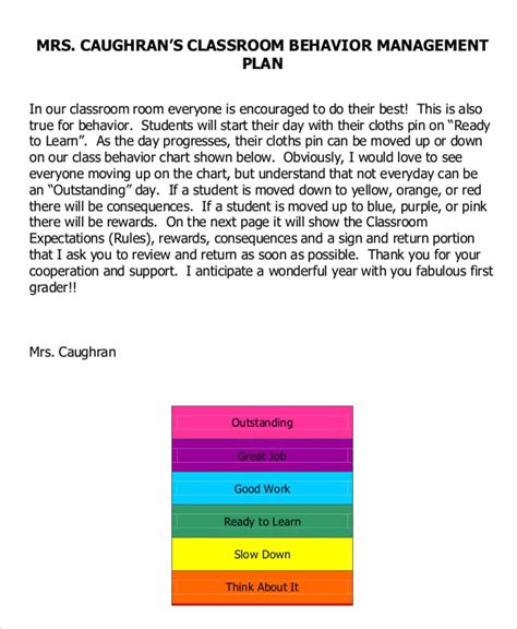 18 Classroom Management Plan Templates Free Pdf Word Format Download