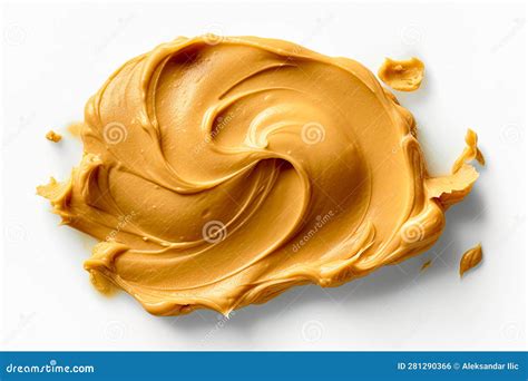 Peanut Butter Spread On White Background Generative Ai Stock