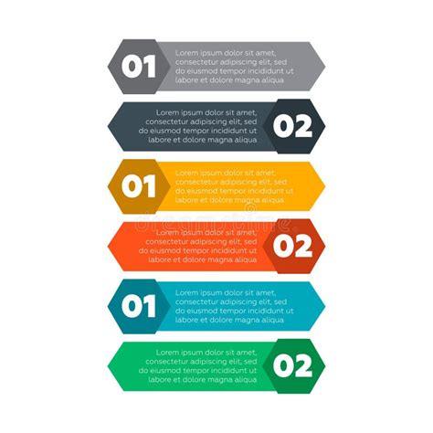 Infographics Element Sex Momentprocess Vektor Illustrationer