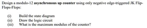 SOLVED Design A Modulo 12 Asynchronous Up Counter Using Only Negative