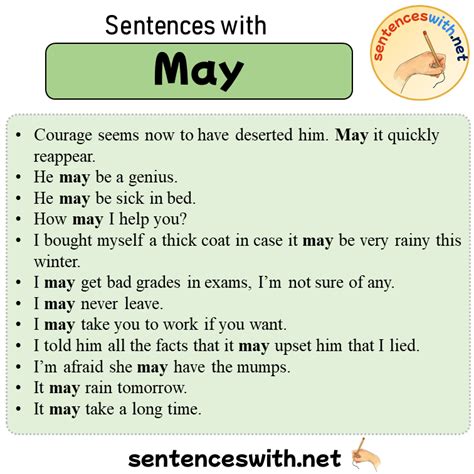 Sentences With May 52 Sentences About May Sentenceswithnet