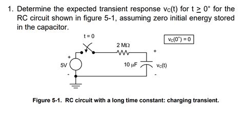 solved 1 determine the expected transient response vc t