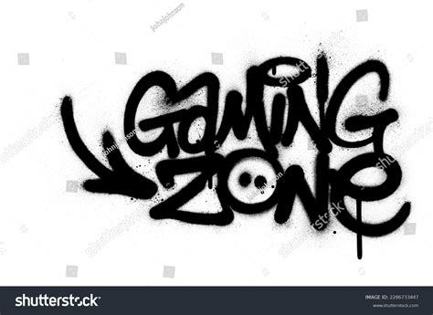 Graffiti Gaming Zone Text Sprayed Black Stock Vector Royalty Free