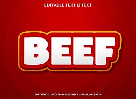 Premium Vector Beef Editable Text Effect Template Use For Business