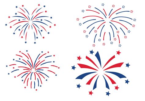 Illustration Vector Graphic Of Set Draw American Celebration Fireworks